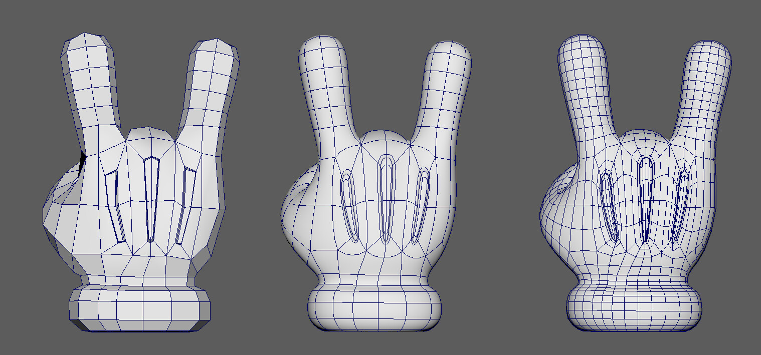 ArtStation - Cartoon glove hand RIGGED with 4 fingers Low-poly 3D model ...