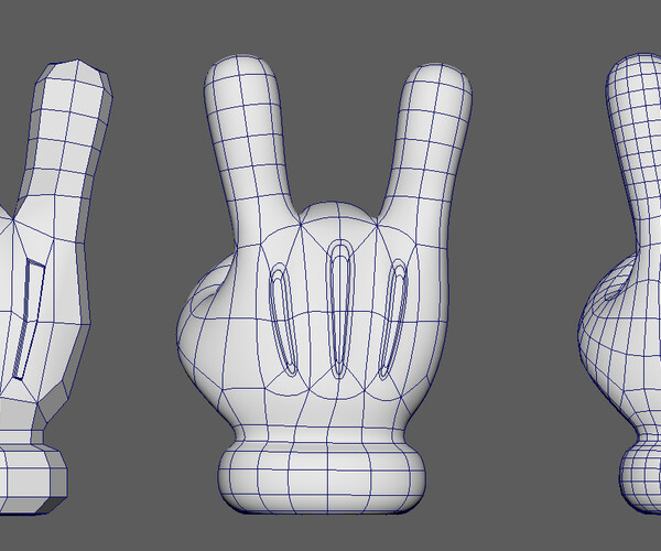 ArtStation - Cartoon glove hand RIGGED with 4 fingers Low-poly 3D model ...