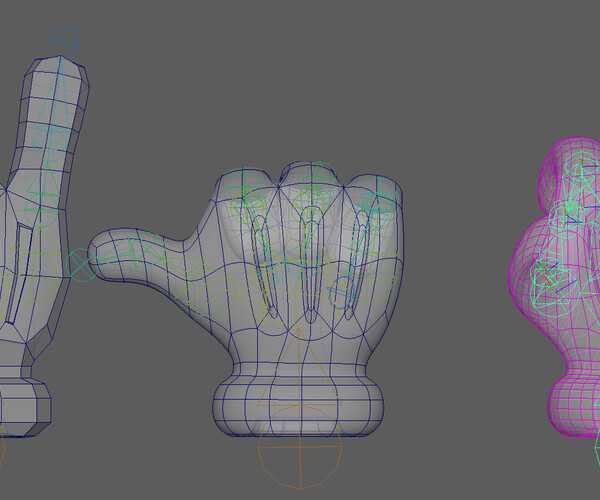 ArtStation - Cartoon glove hand RIGGED with 4 fingers Low-poly 3D model ...