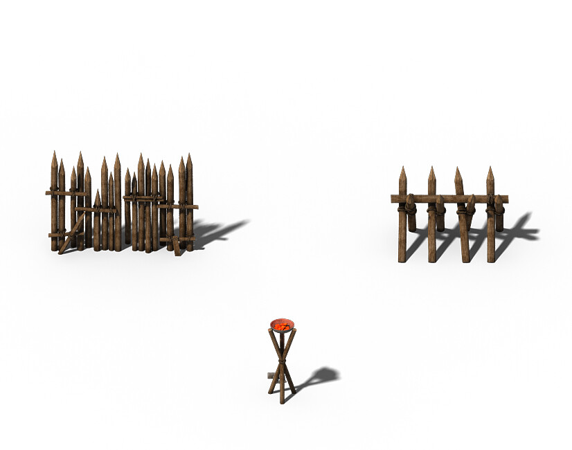 ArtStation - Barracks - Wooden fence 01 | Game Assets