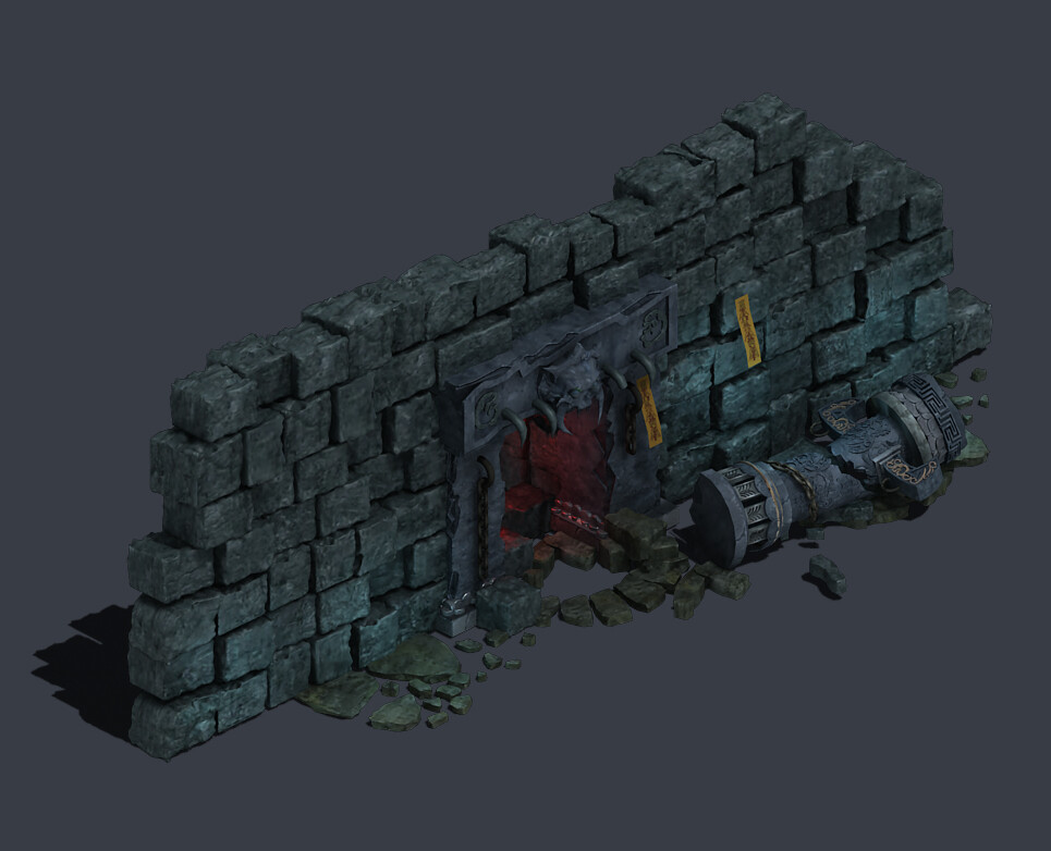ArtStation - Trapped Dragon Cave - Door Wall 01 | Game Assets