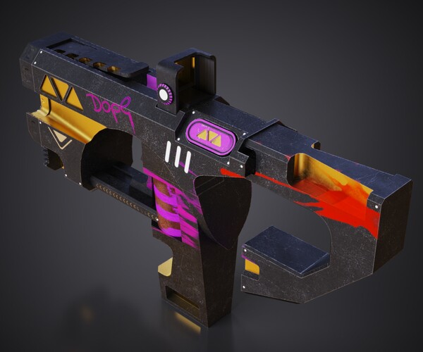 ArtStation - Cyber Punk PBR SMG | Resources