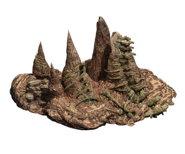 ArtStation - Desert - BOSS altar fossil bones | Game Assets