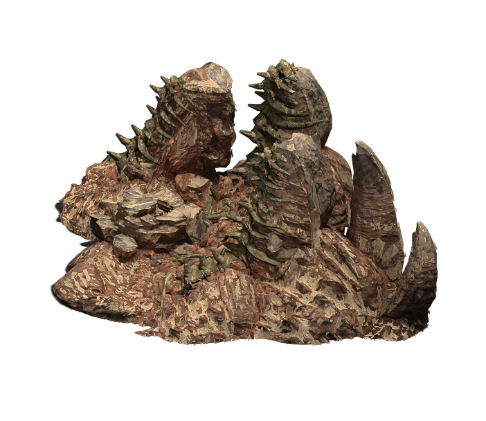 ArtStation - Desert - BOSS Altar Fossil Bones 02 | Game Assets