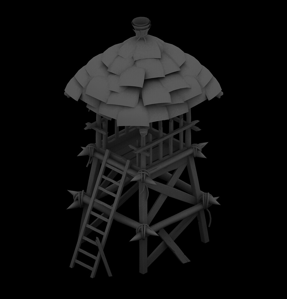 ArtStation - Cottage tribe - watchtower 01 | Game Assets