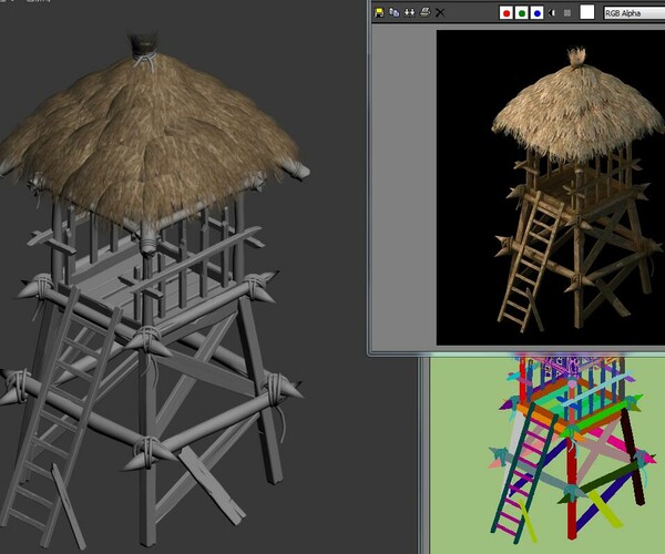 ArtStation - Cottage tribe - watchtower 01 | Game Assets