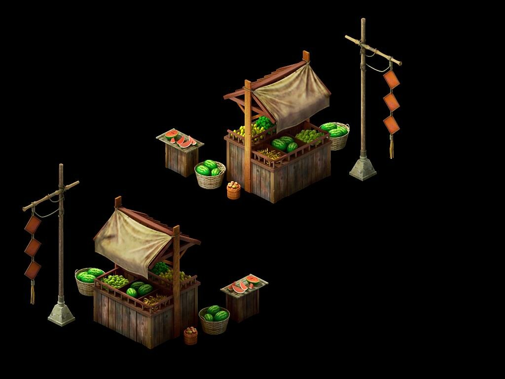 ArtStation - Game Model - Fruit Stall | Game Assets