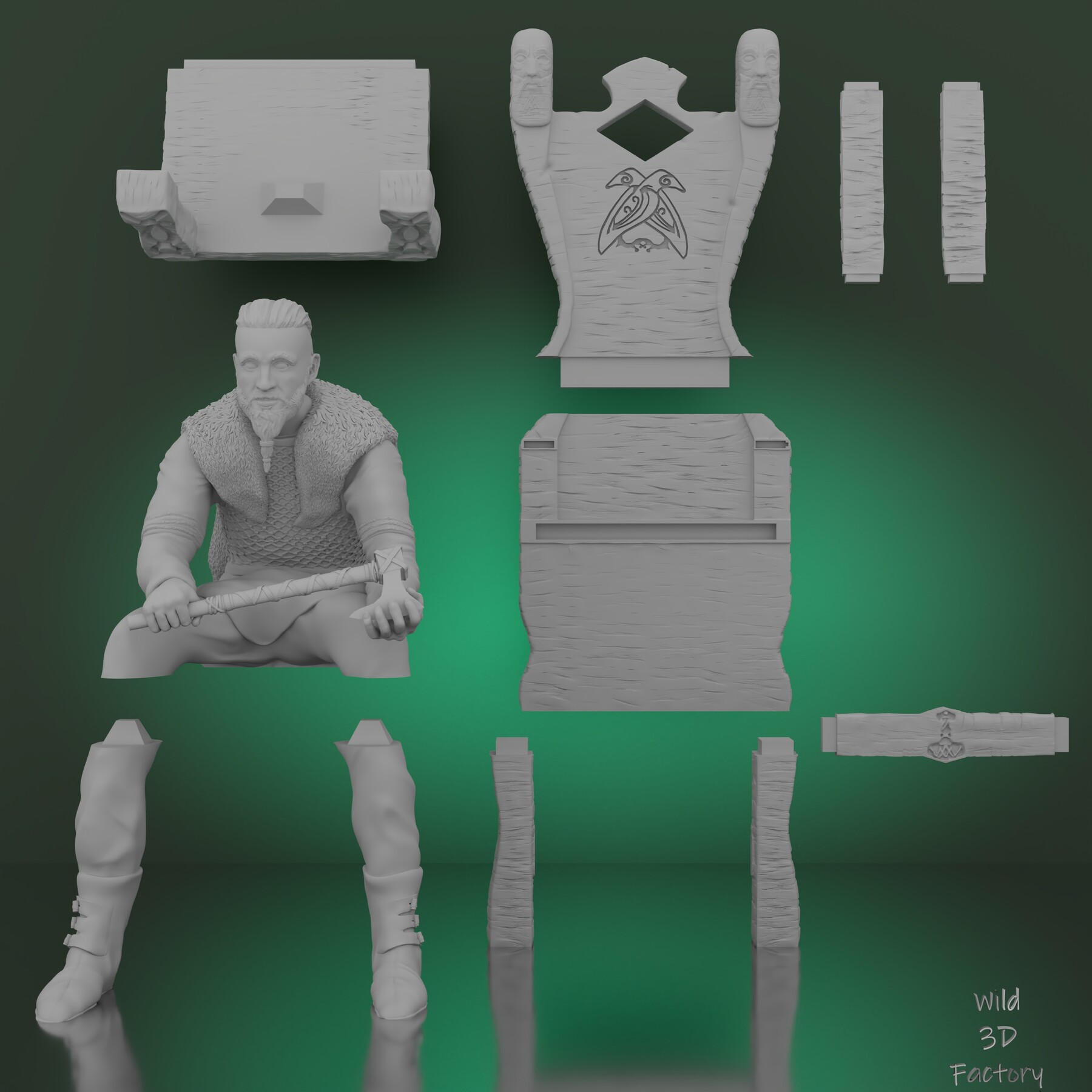 ArtStation - King Ragnar Lothbrook Seated on a Throne Real Life ...