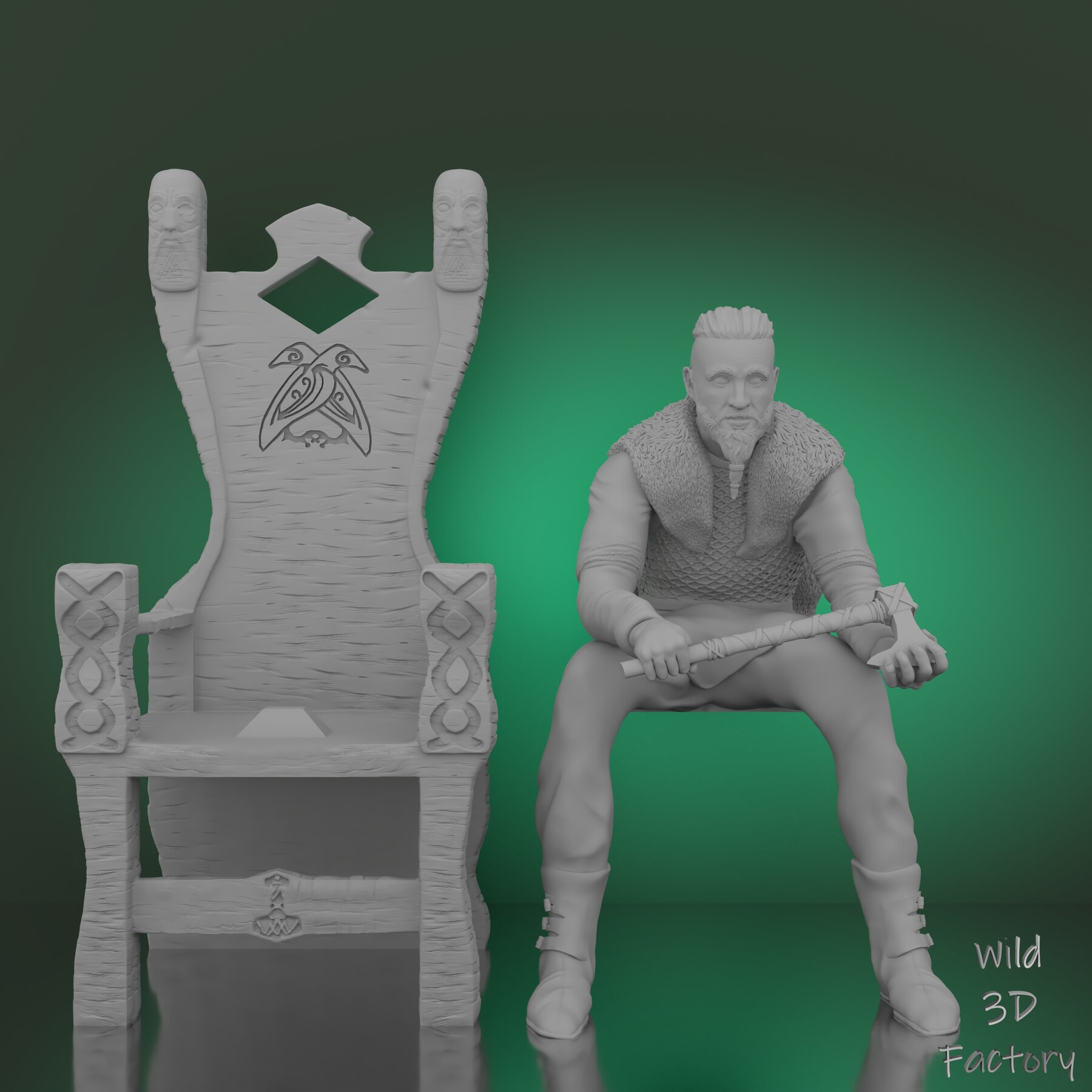 ArtStation - King Ragnar Lothbrook Seated on a Throne Real Life ...