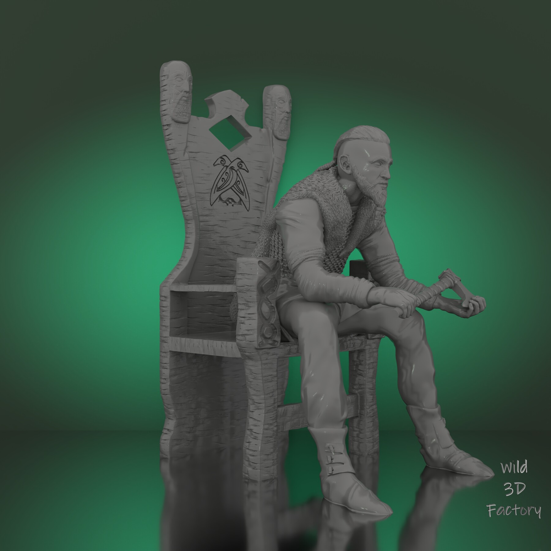ArtStation - King Ragnar Lothbrook Seated on a Throne Real Life ...