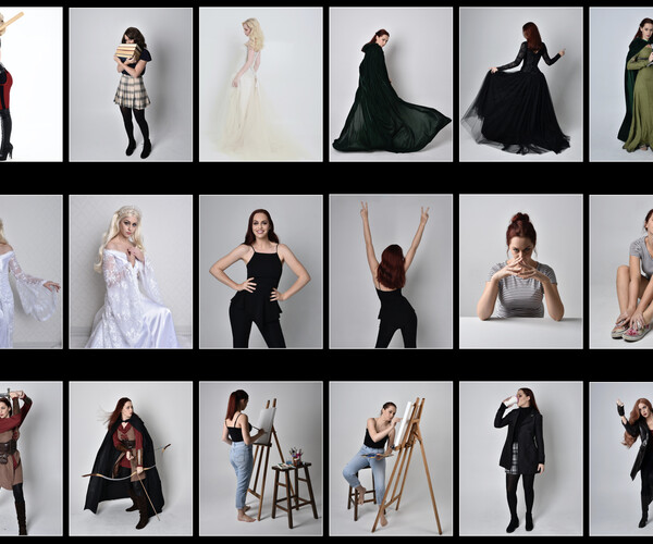 ArtStation - x200 Mixed Poses and Portraits - Reference Pack | Resources