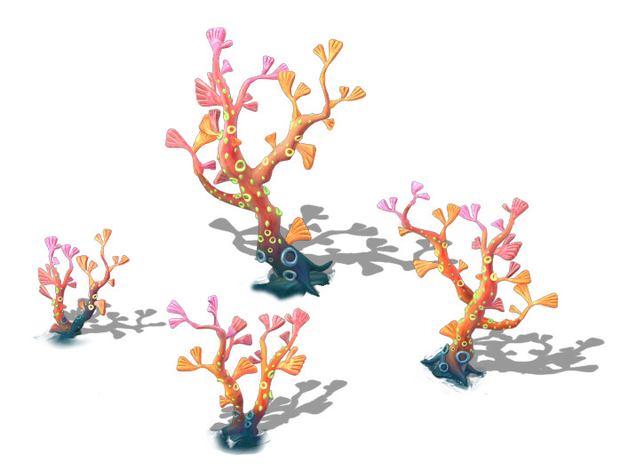 ArtStation - Submarine Cartoon World - Fishtail Coral | Game Assets