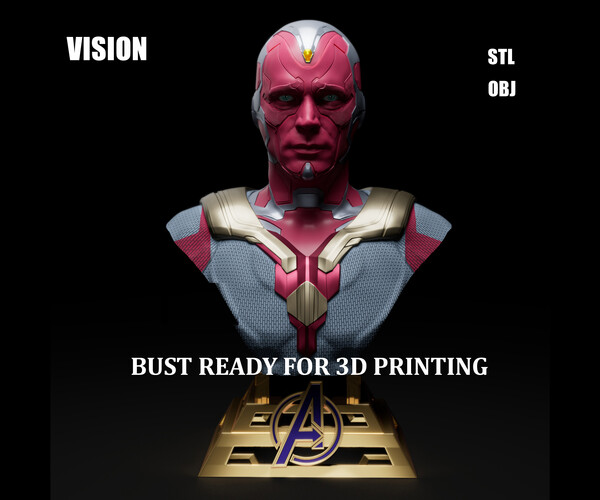 ArtStation - VISION BUST STL READY FOR 3D PRINT | Resources