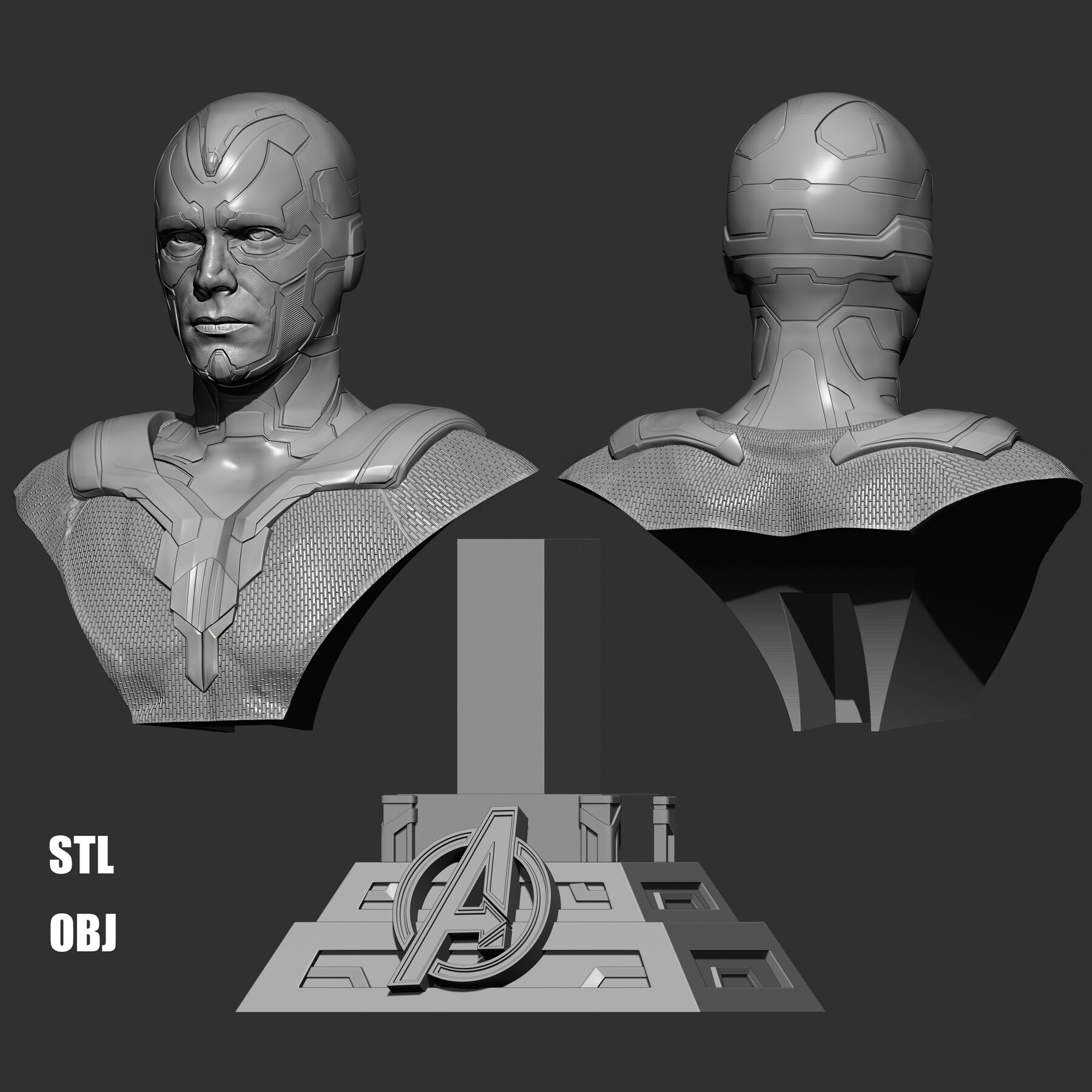ArtStation - VISION BUST STL READY FOR 3D PRINT | Resources