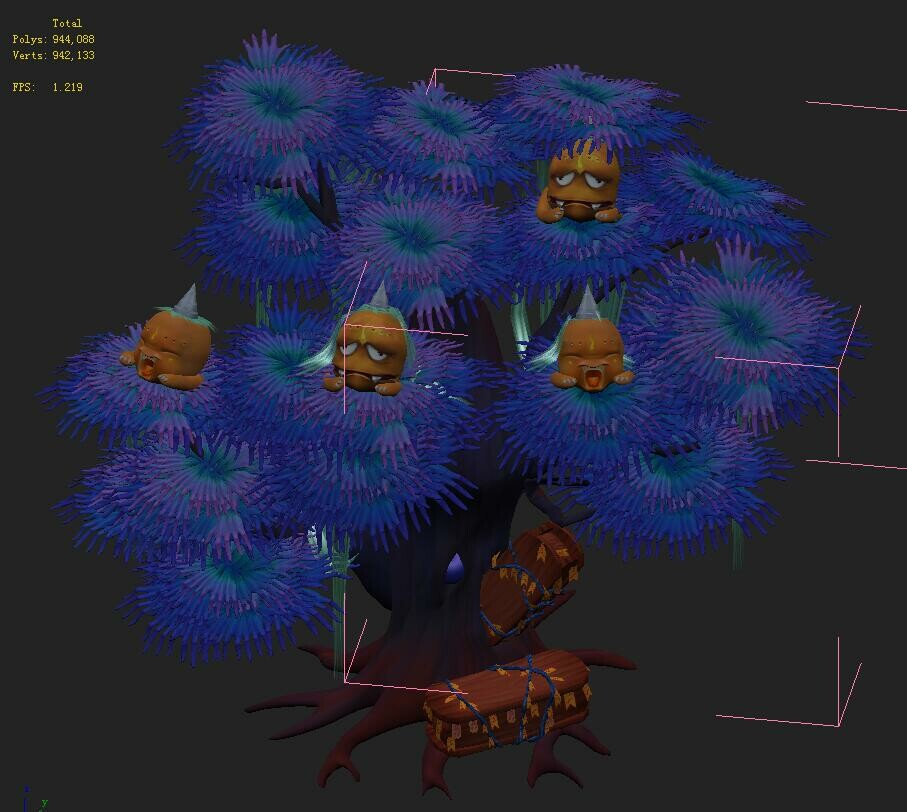 ArtStation - Cartoon hell - ghost coffin tree 01 | Game Assets