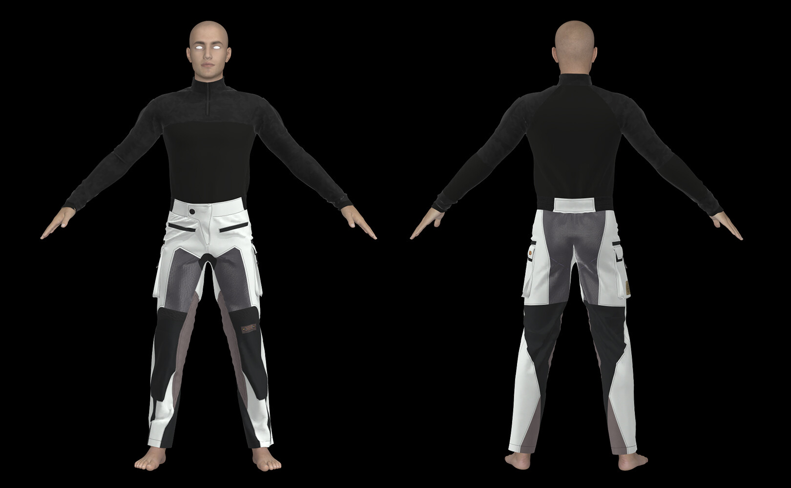 ArtStation - Male Outfit with pants and long-sleeve. MD, Clo3D Avatar ...