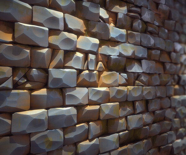 ArtStation - Stylized Stone Wall - Substance Designer Material | Resources