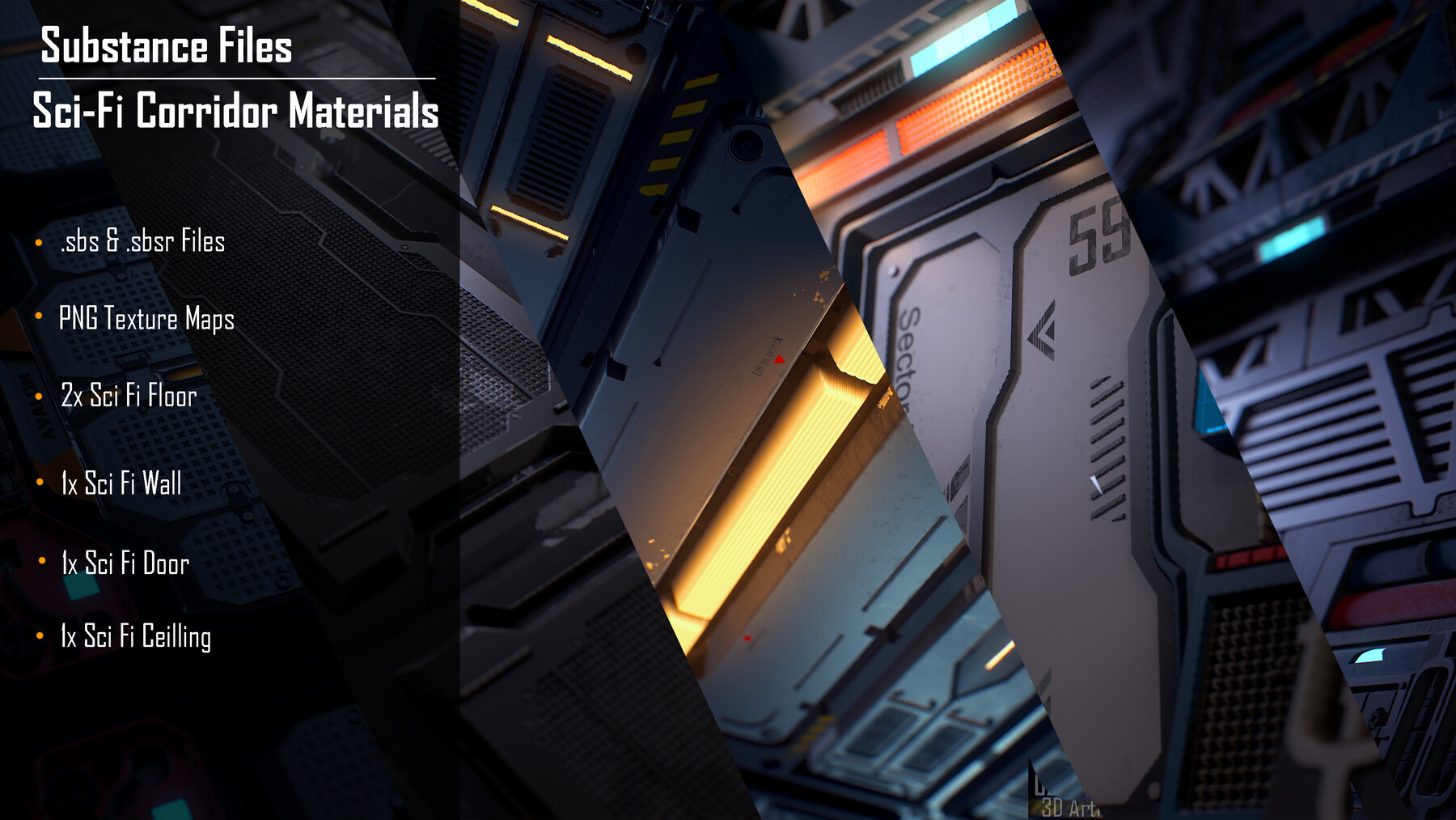 ArtStation - "Sci-Fi Corridor" Scene Materials | Game Assets