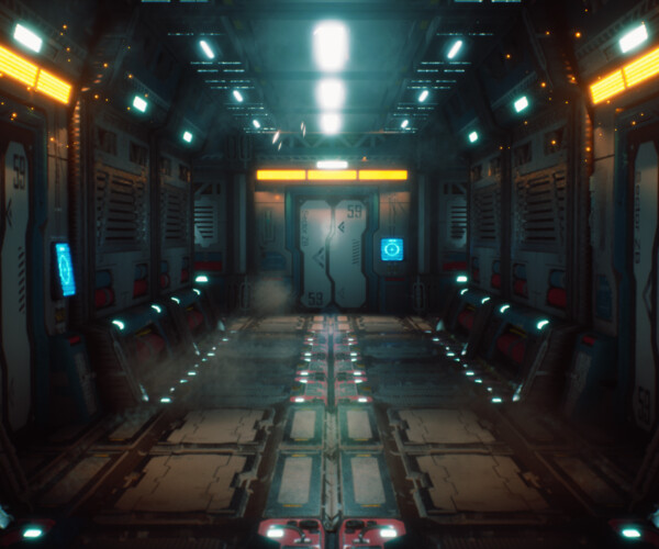 ArtStation - "Sci-Fi Corridor" Scene Materials | Game Assets