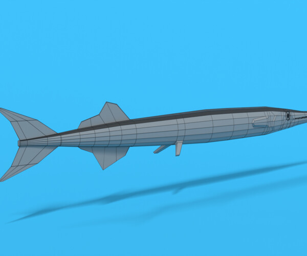 ArtStation - Low Poly Cartoon Garfish | Game Assets
