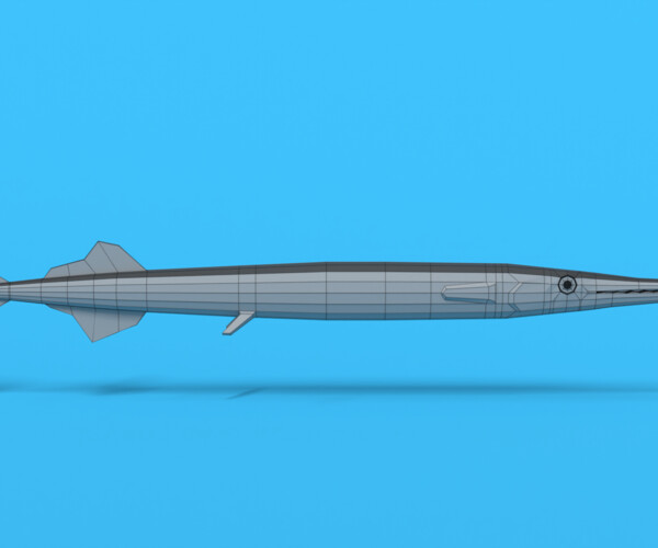 ArtStation - Low Poly Cartoon Garfish | Game Assets