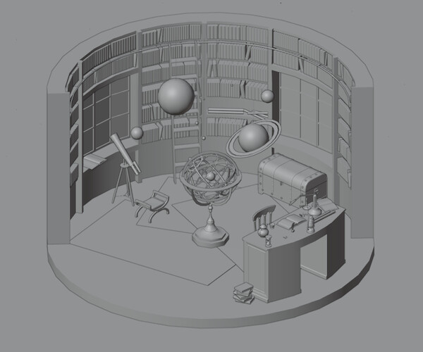 ArtStation - Astronomy room | Game Assets