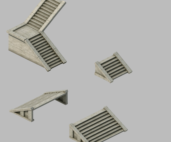 ArtStation - Building Accessories - Stairs 2701 | Game Assets