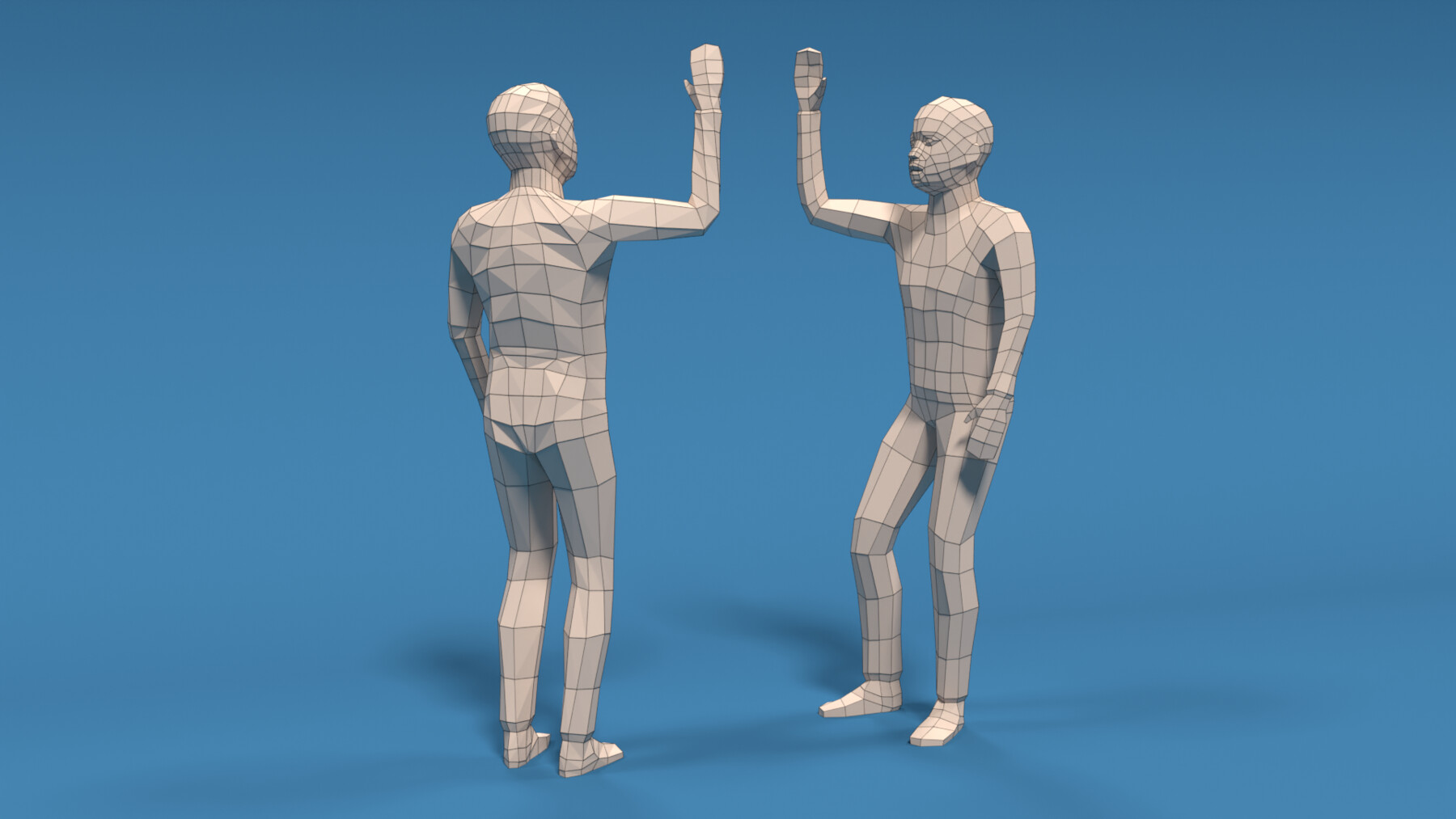 ArtStation - Low Poly Kids High Five Hands | Game Assets