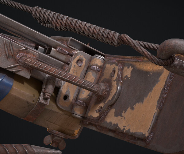 ArtStation - Post Apocalyptic Crossbow - Game Res | Game Assets