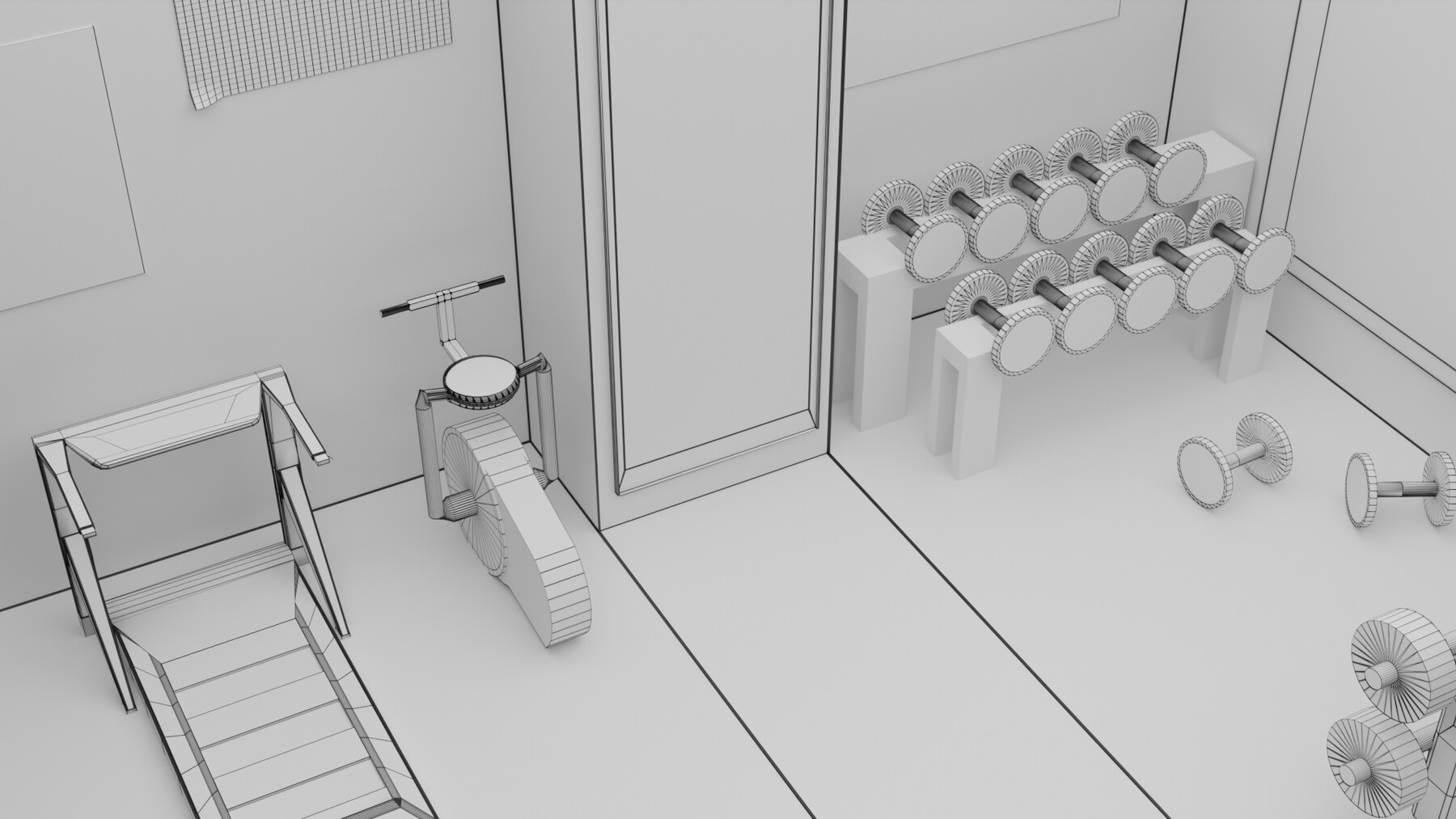 ArtStation - Low-Poly Gym - Fitness Hall Low-poly | Game Assets