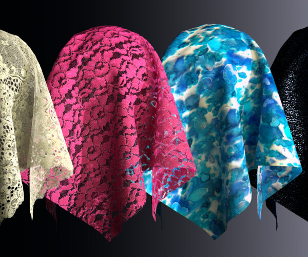 ArtStation - Lace and rhinestones fabric pack | Resources