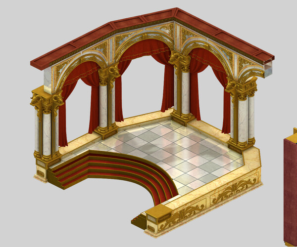 ArtStation - Podium Wall -01 | Game Assets