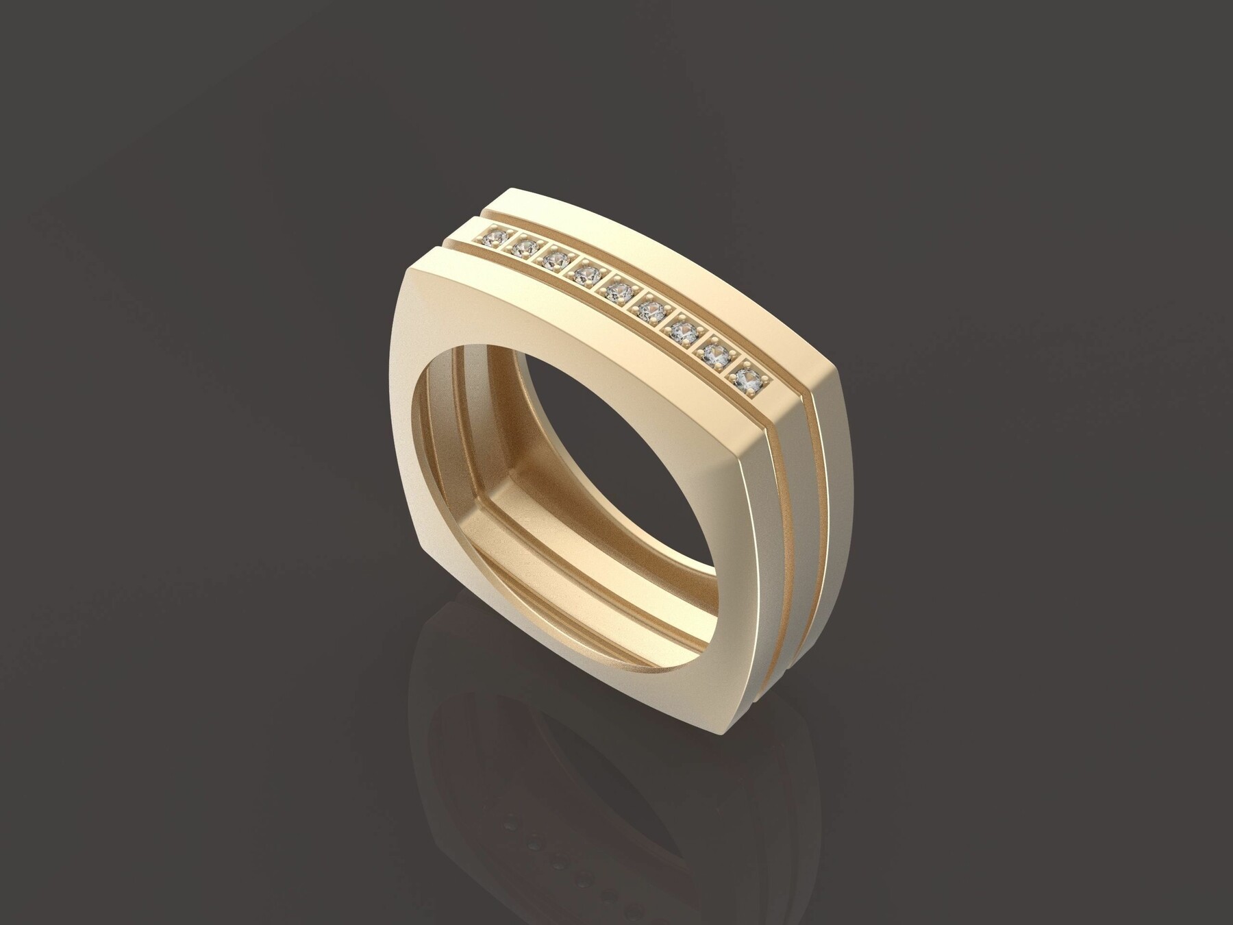 ArtStation - 9 stones male ring 3D print model | Resources