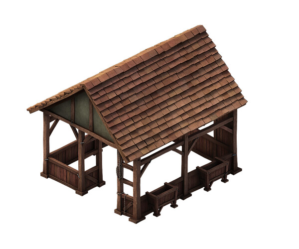 ArtStation - Horse Racing Area - House 03 | Game Assets