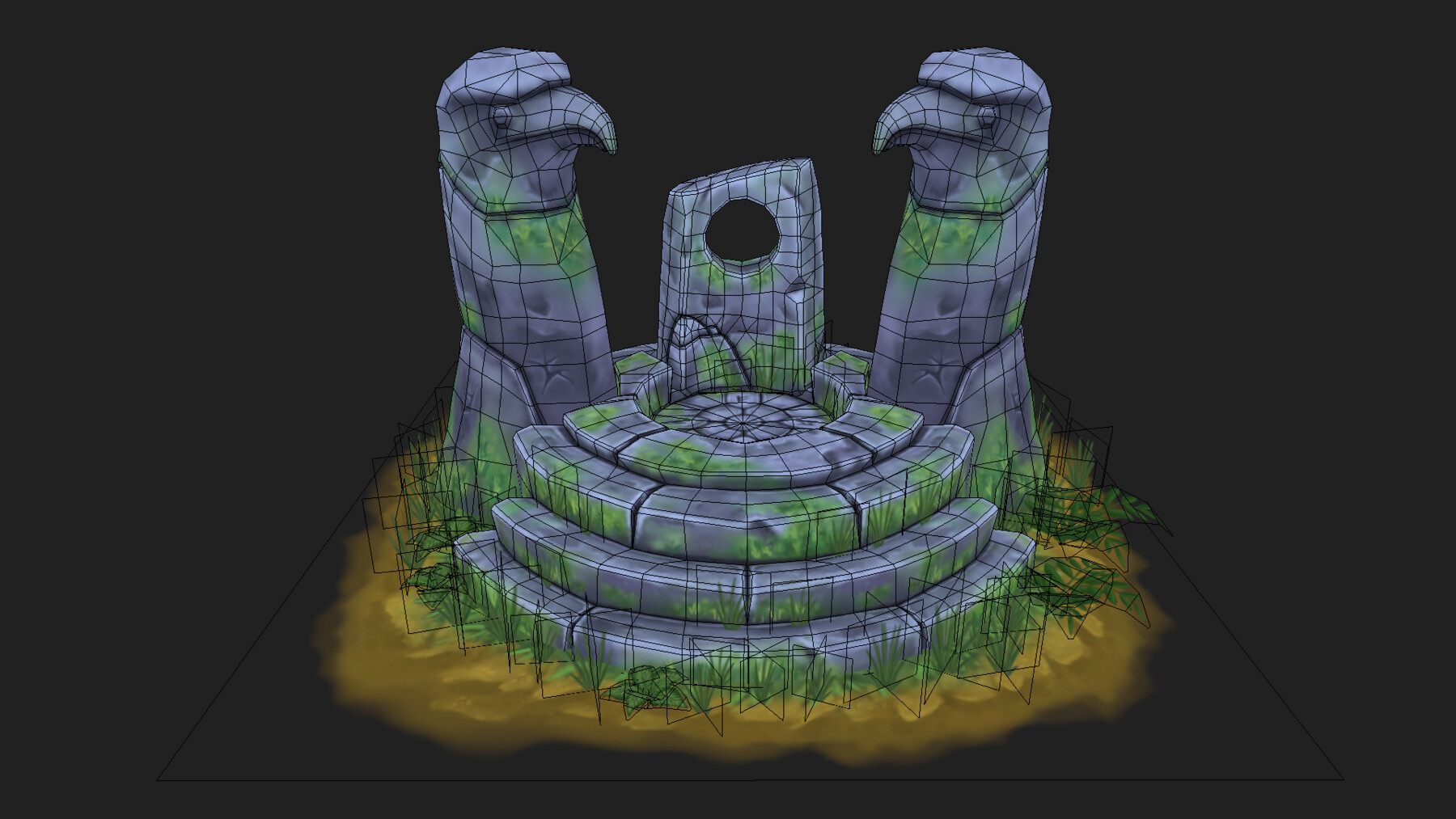 ArtStation - Ancient altar Low-poly 3D model | Game Assets