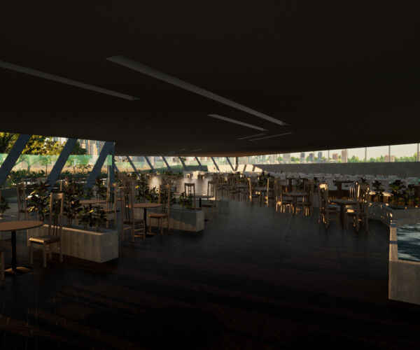 ArtStation - Revit 100 Person Restaurant and Café 3D model | Resources