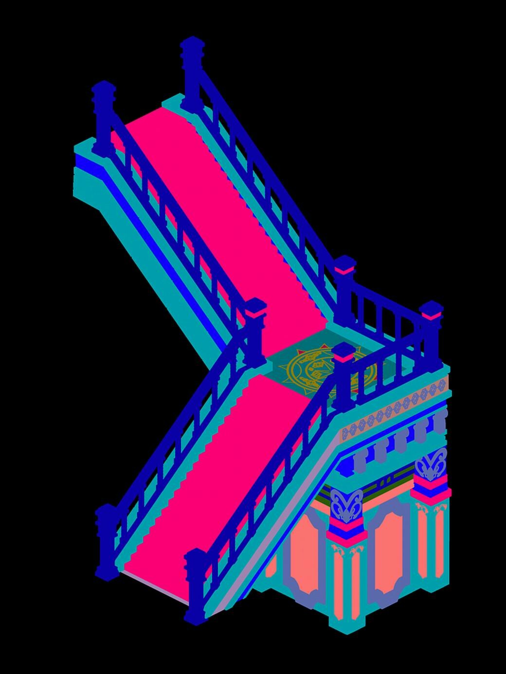 ArtStation - Library - Stairs 03 | Game Assets