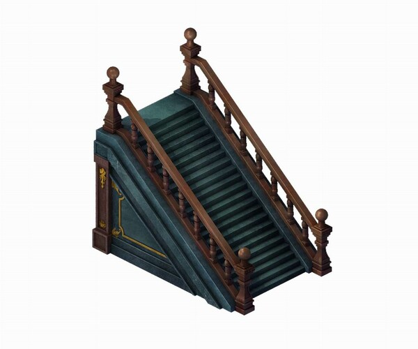ArtStation - Library - Stairs 07 | Game Assets