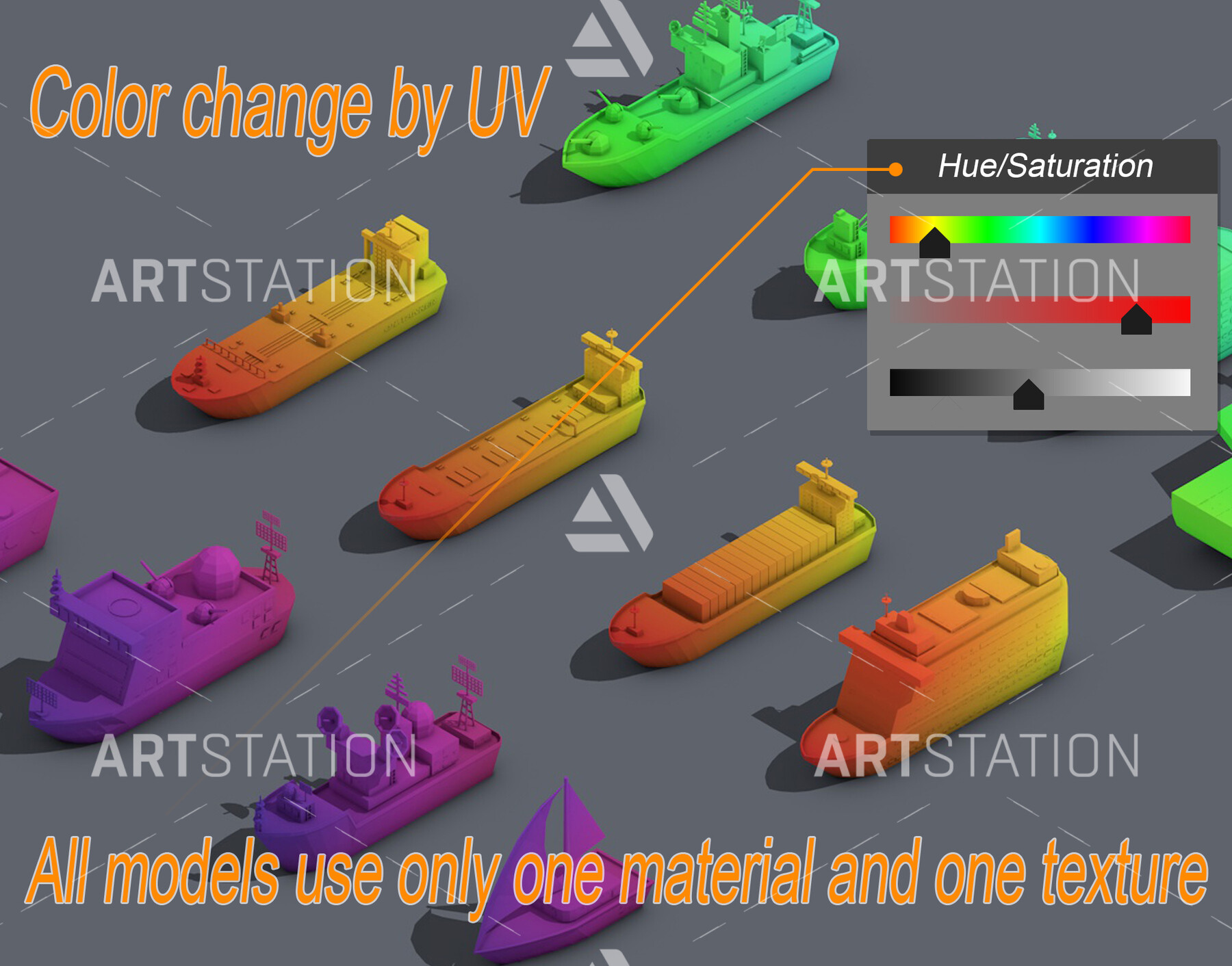 ArtStation - Low poly Ships Isometric Icon Pack 01 | Game Assets