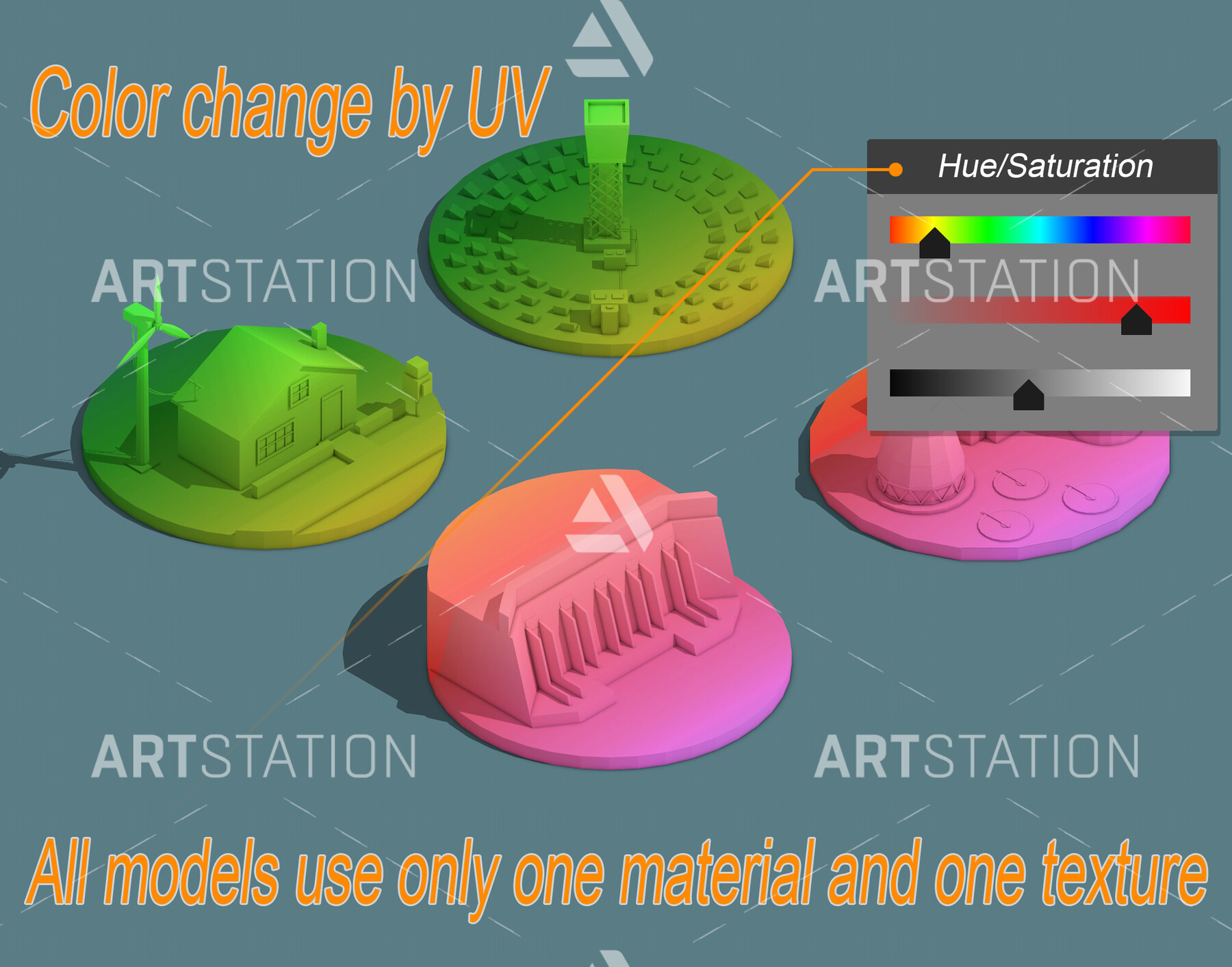 ArtStation - Low Poly Green Energy Isometric Icon | Game Assets