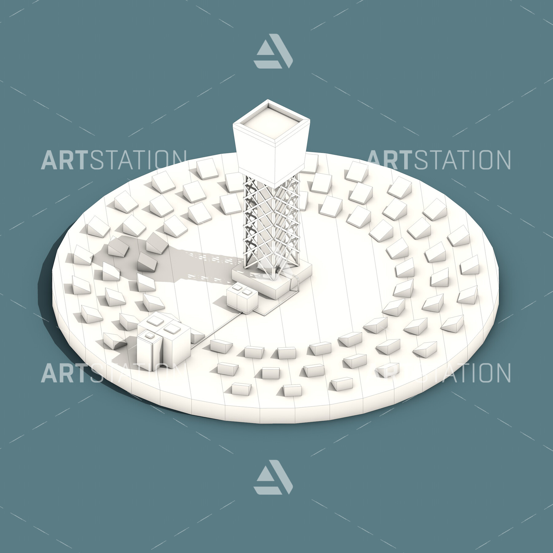 ArtStation - Low Poly Green Energy Isometric Icon | Game Assets