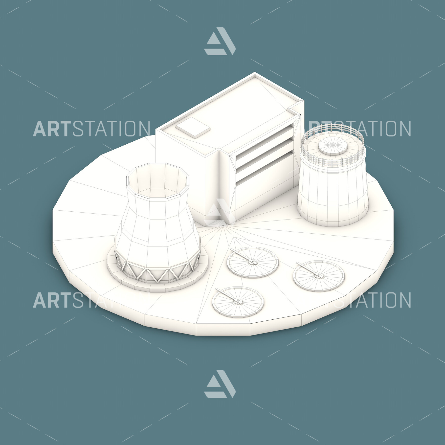 ArtStation - Low Poly Green Energy Isometric Icon | Game Assets