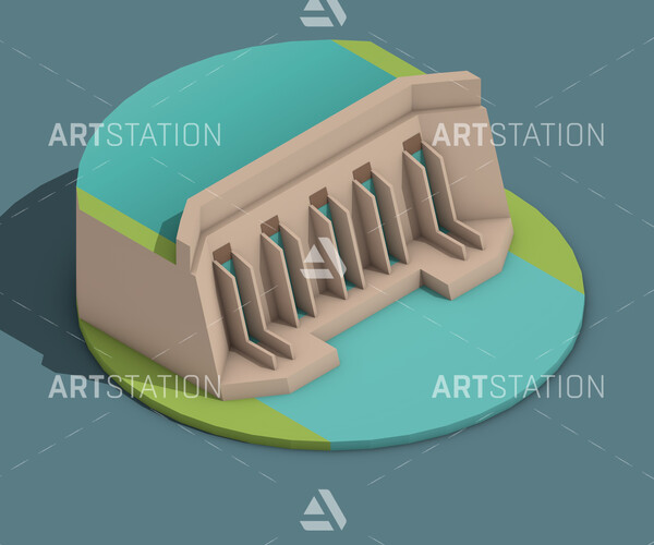 ArtStation - Low Poly Green Energy Isometric Icon | Game Assets