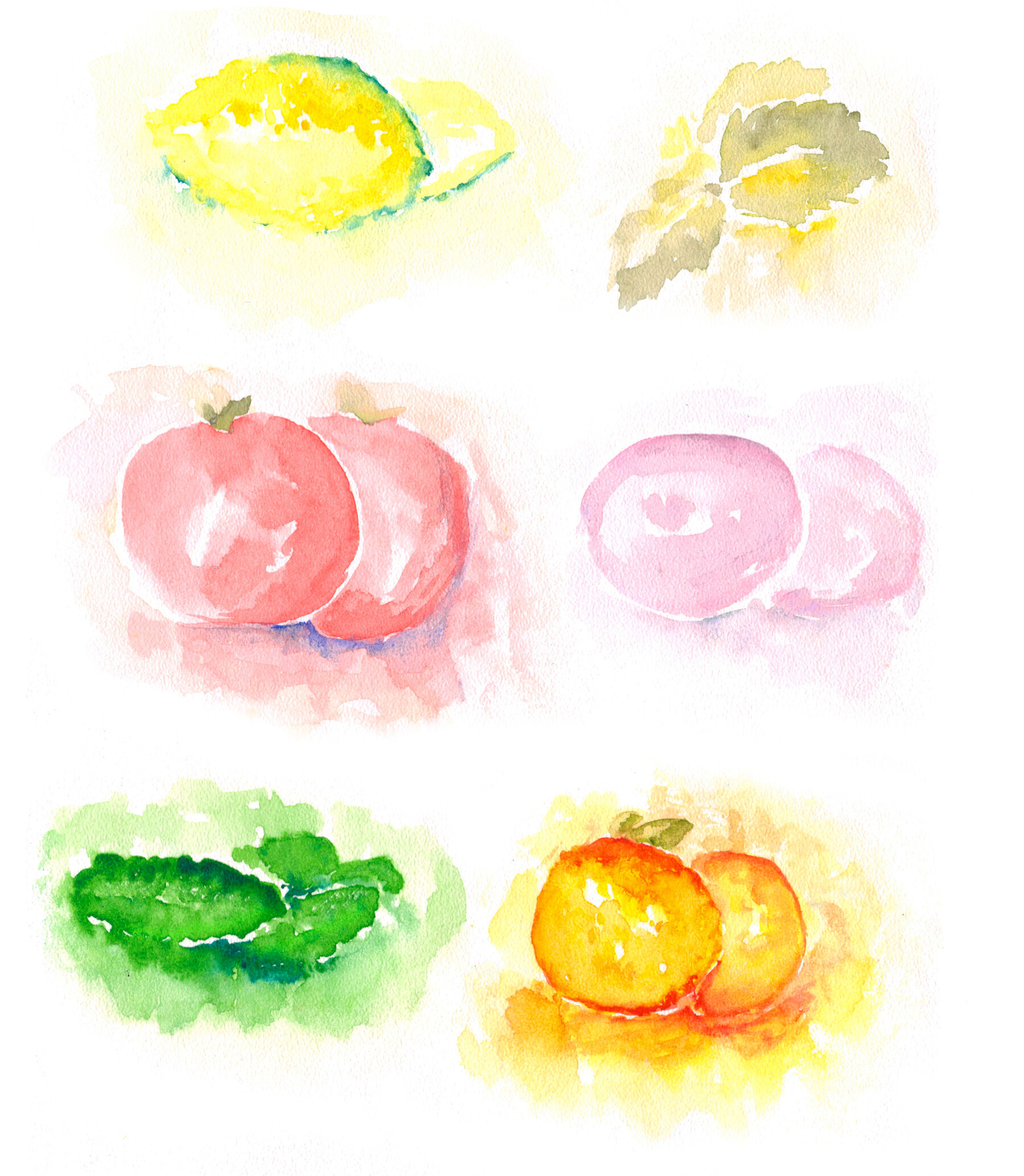 ArtStation - My best watercolor food sketches. Burger, vegetables ...