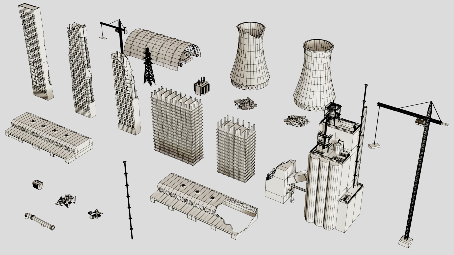 ArtStation - Abandoned power station | Game Assets