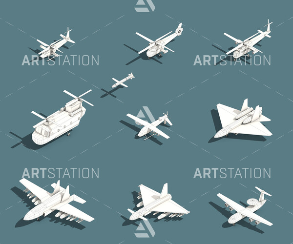 ArtStation - Low Poly Military Air Force Isometric Icon | Game Assets