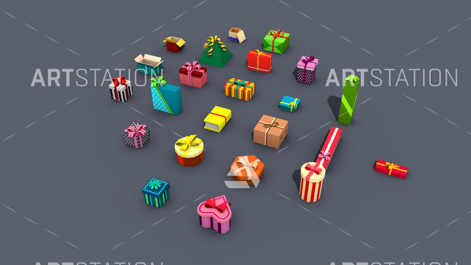 ArtStation - Low Poly Gift Box Isometric Icon | Game Assets