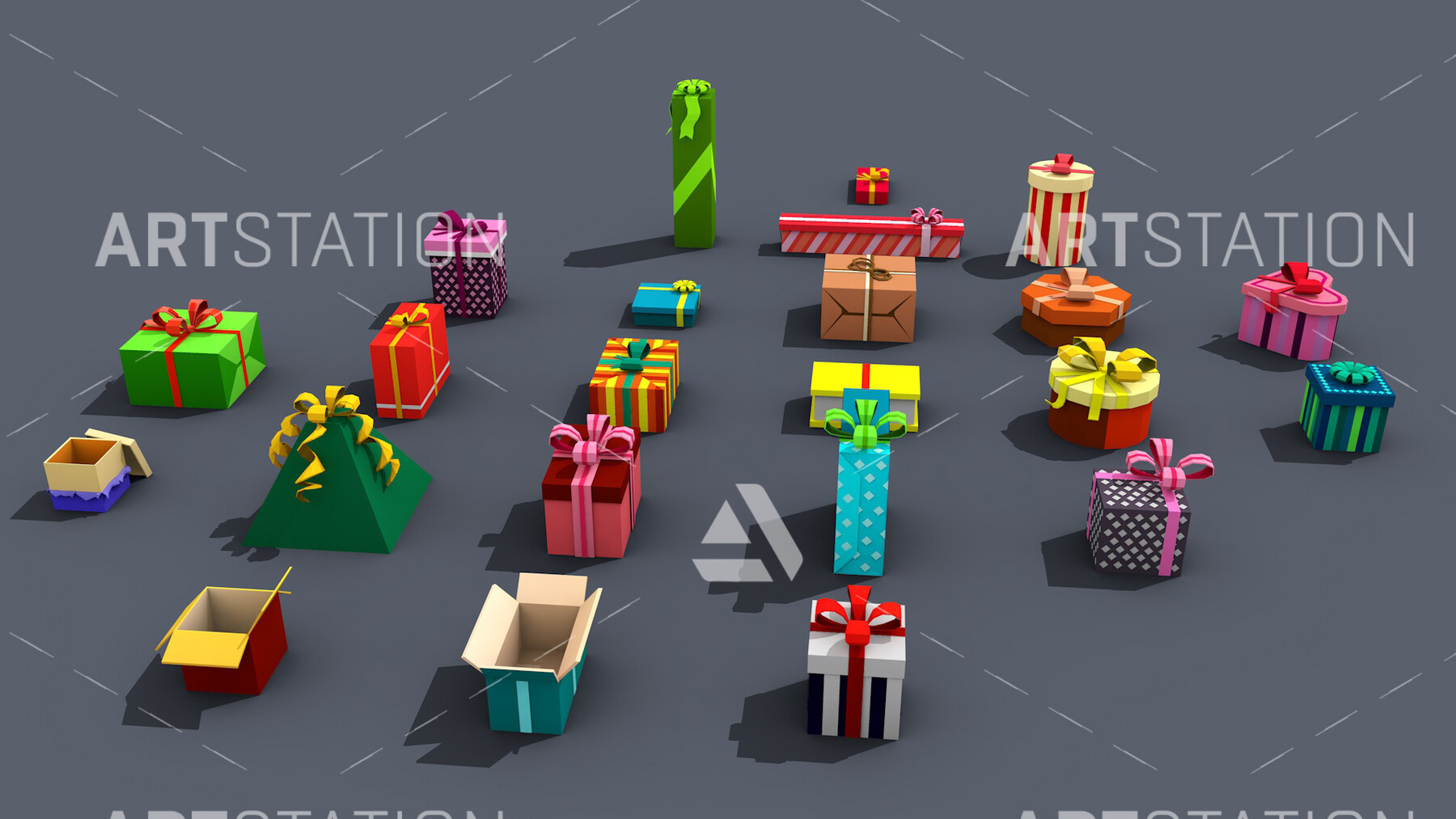 ArtStation - Low Poly Gift Box Isometric Icon | Game Assets