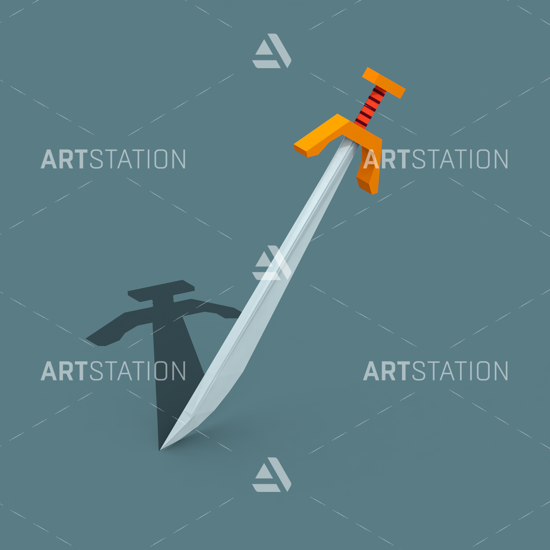 ArtStation - Low Poly Sword Isometric Icon | Game Assets