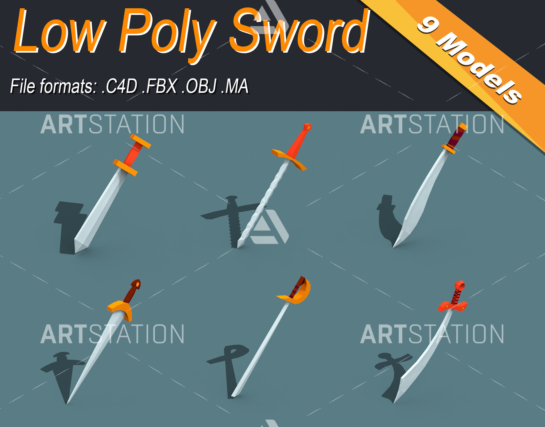 ArtStation - Low Poly Sword Isometric Icon | Game Assets